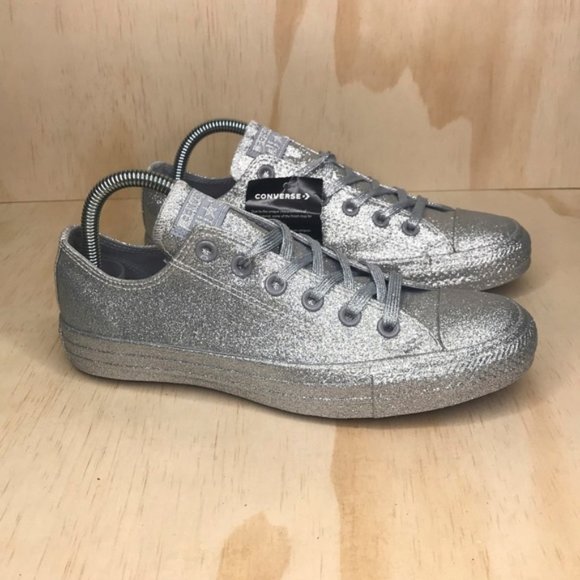 Converse | Shoes | New Converse All Star Silver Glitter | Poshmark